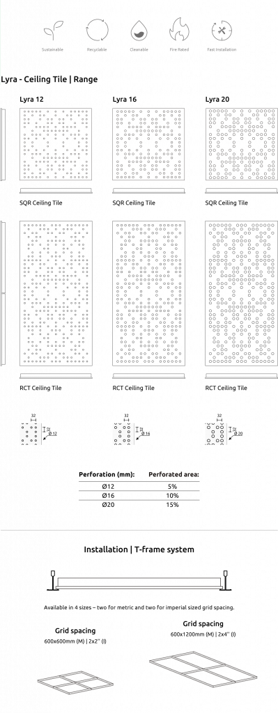 Lyra – Ceiling Tile | Range - J & J Sound Solutions